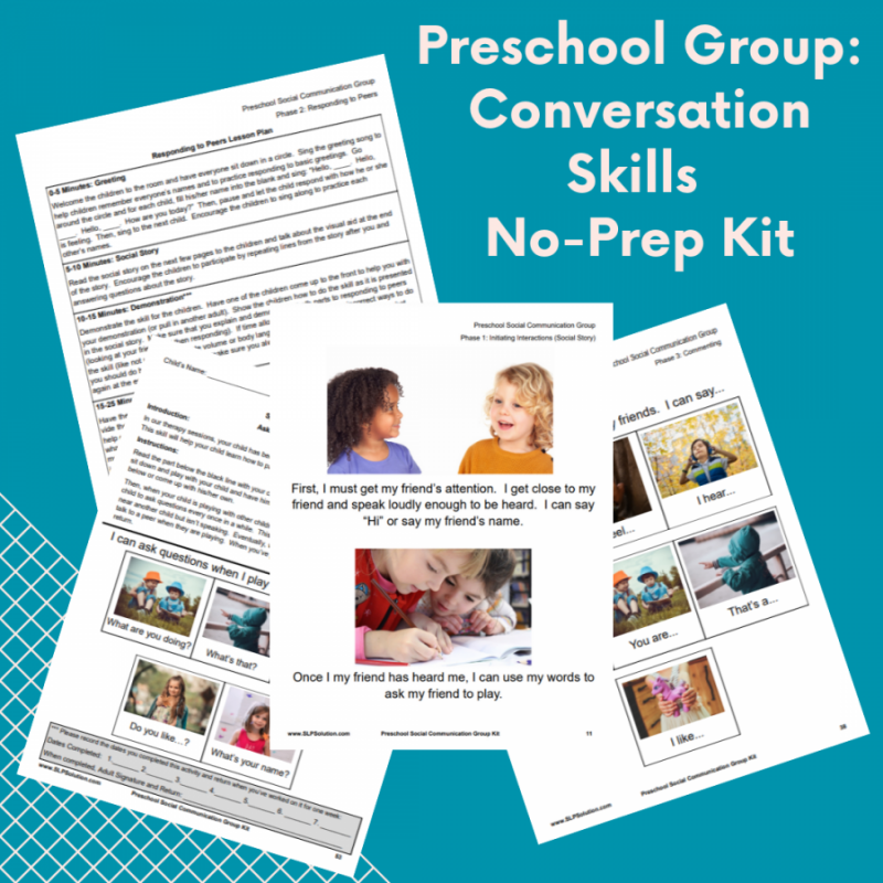 Preschool Social Group Kit: Initiating and Maintaining Conversation ...