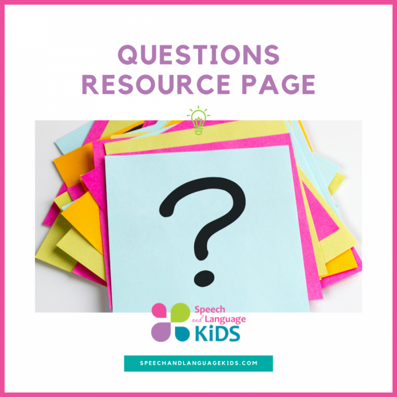 "Wh-" Questions Speech Therapy | Examples and Activities - Speech And ...